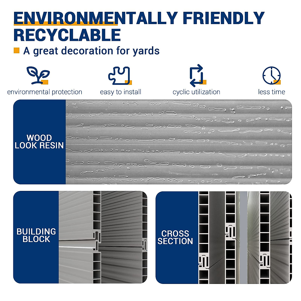 UDPATIO Outdoor Storage Shed 5x3 FT, Resin Garden Shed for Bike, Garbage Can, Tool, Plastic Outside Sheds & Outdoor Storage Storage Box with Lockable Door for Backyard, Patio, Lawn, Grey & White