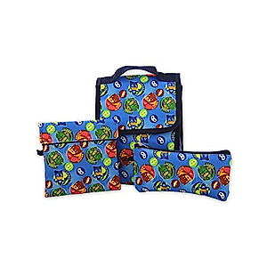 PJ Masks Boys Girls 5 piece 16 Inch Backpack Lunch Bag and Snack Bag School Set (One Size, Blue/Multi)