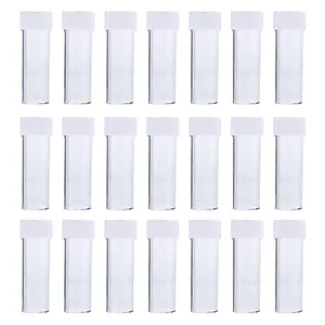 Baluue 50pcs Plastic Test Tubes Screw Caps Small Bottle Vial Storage Sputum Sample Vial Container for Lab Specimen Organizer 25ml