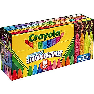 Crayola® Washable Sidewalk Chalk, Assorted Colors, Pack Of 64 Pieces