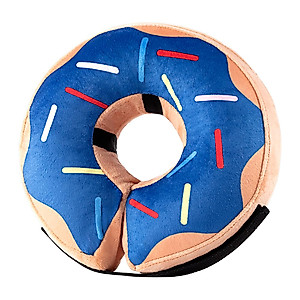 Dog Donut Collar,Dog Recovery Collar Dog Cone Alternative After Surgery,Large/Medium/Small Dogs and Cats (Blue, Large)