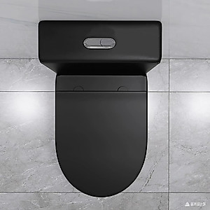 WinZo WZ5079B Compact One Piece Toilet 22.8" Depth Modern Short Design Dual Flush for Small Tiny Mini Bathroom 12" Rough-in,Matte Black