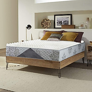 Nutan 3-Inch High Density Convoluted Egg Shell Breathable Foam Topper,Adds Comfort to Mattress, Full