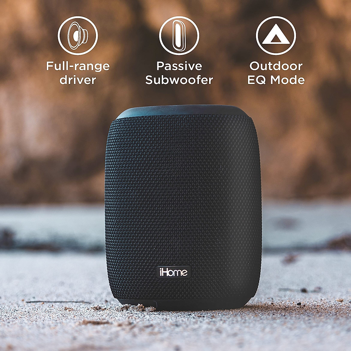 iHome Waterproof Bluetooth Speaker with Long Lasting Rechargeable Battery, Portable Speaker for Indoor and Outdoor Use