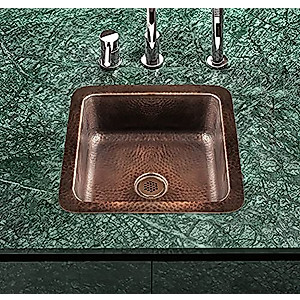 Monarch Abode Pure Copper 17093 Hand Hammered Glasgow Dual Mount Bar Prep Sink (12 inches)
