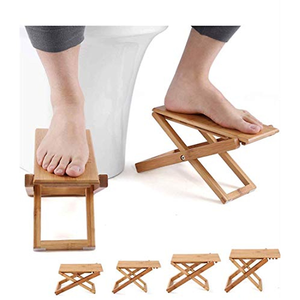 Folding Squatting Stool (1 Pair), Multi-Function Foldable 7-9" Height Squatting Toilet Step Poop Stool,Multi-Function Toilet Stool Portable Step for Adult Home Bathroom