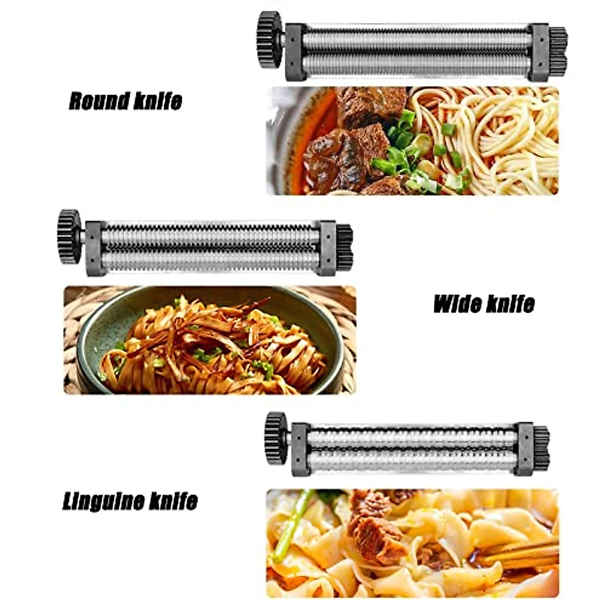 Commercial Pasta Maker Machine - 2200W Automatic Electric Dumpling Noodle Machine, Multifunctional Noodle Pasta Spaghetti Dough Roller Press for Wonton, Buns (Wide Noodle Blade 2mm)