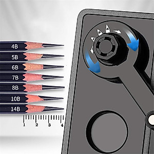 Hand Crank Wooden Pencil Sharpener, Pencil Sharpener Manual, Long Point Pencil Sharpener, 5 Adjustable Pencil Nibs, Helical Steel Blade - for School/Home/Office