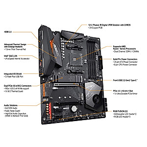 Gigabyte X570 AORUS Elite (AMD Ryzen 3000/X570/ATX/PCIe4.0/DDR4/USB3.1/Realtek ALC1200/Front USB Type-C/RGB Fusion 2.0/M.2 Thermal Guard/Gaming Motherboard)