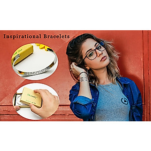 Inspirational Bracelet Cuff Bracelets for Women Stainless Steel Jewelry Bracelets Motivational Bangles Personalized Gifts for Best Friend, Stainless Steel, stainless steel