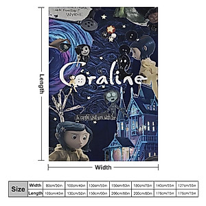 CHALAJIG Super Soft Flannel Coraline Blanket Decorative Bedroom Living Room Suitable for Kids/Adult Blanket, Style