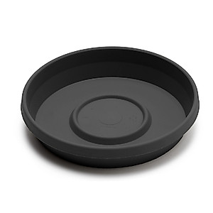 Bloem Terra Pot Round Drain Saucer: 24" - Black - Tray for 17-24", Matte Finish, Durable Resin, Ribbed Bottom, for Indoor and Outdoor Use, Gardening, Planter Not Included, 17.5"