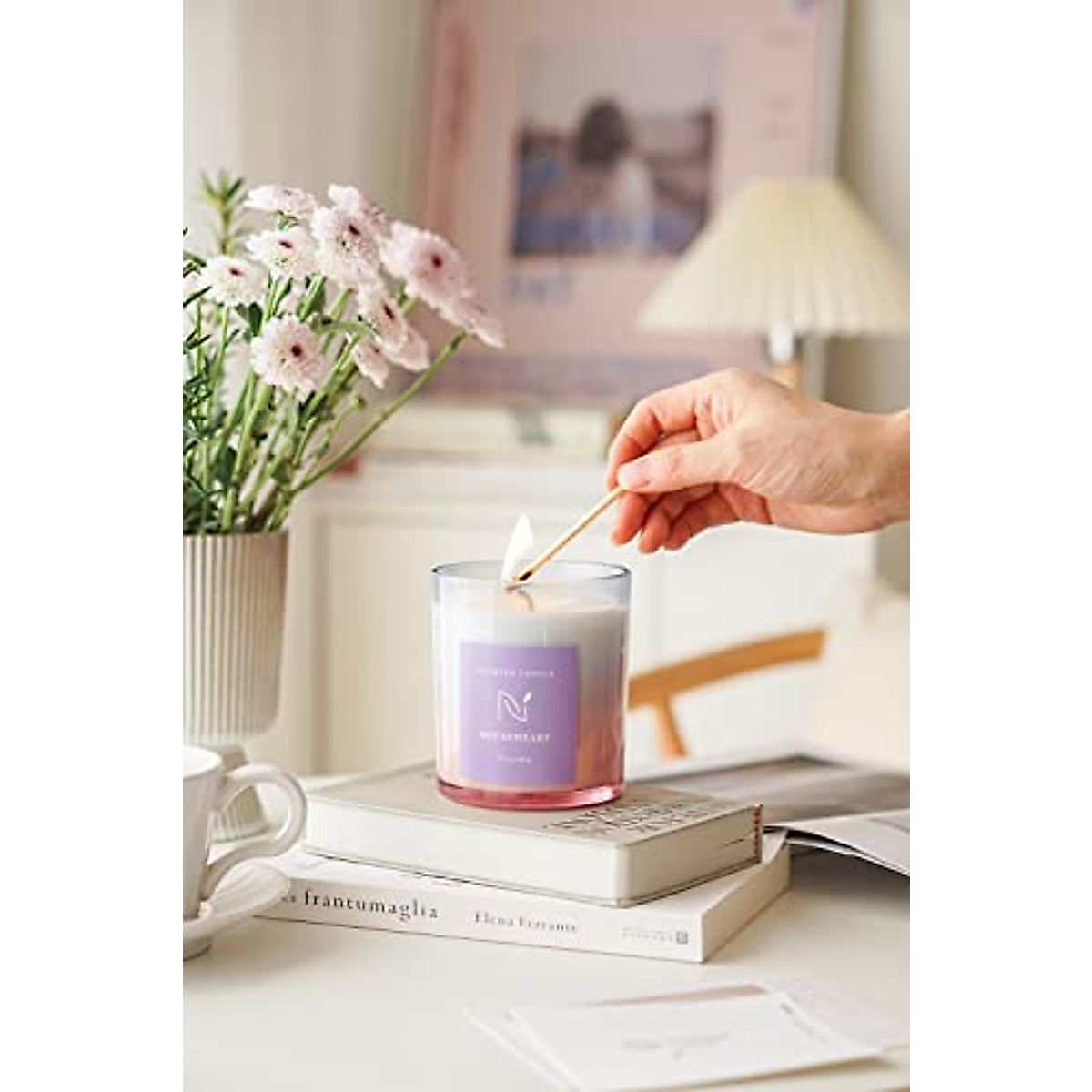 NEVAEHEART Scented Candle for Home,Sandalwood Jasmine,15.17 OZ Candle Gift Set for Women, Natural Soy Wax, Home Fragrance with Gift Box