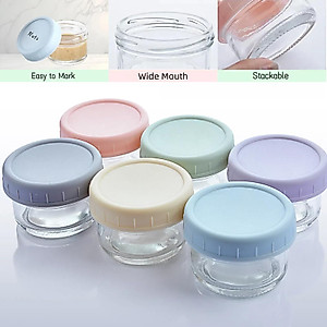 Small Glass Jars with Lids [6 Pack], Salad Dressing Container To Go, Condiment Containers & Dipping Sauce Cups, Glass Meal Prep Containers for Lunch Box (1.7oz)