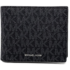 Michael Kors Men's Cooper Billfold with Pocket Wallet Signature (Black)