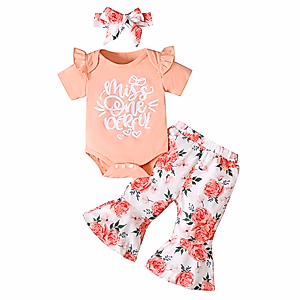 Baby Girl Miss Onederful 1st Birthday Outfit Infant First Birthday Outfit (Pink,6-12 Months)
