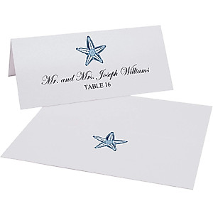 Starfish Printable Place Cards, Set of 60 (10 Sheets), Laser & Inkjet Printers - Wedding, Party, Dinner, and Special Events - Made in the USA