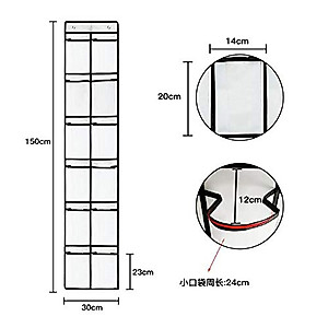 AVEO Shoe Rack 12/24 Pocket Large Mesh Cloth Box Storage Hanging Bag Wall-Mounted Sundries Organizer Holder Shoes Slippers Storage Bag Shoe Cabinet (Color : Black 12grid)