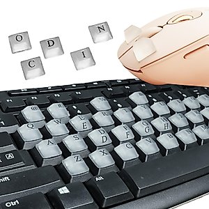 80 PCS Raised Keyboard Stickers with DIY Letter Decals for Nail-Art Typing, Adhesive Keycap Riser for Long Nails Protection for Numeric Keypad (Square-Clear)