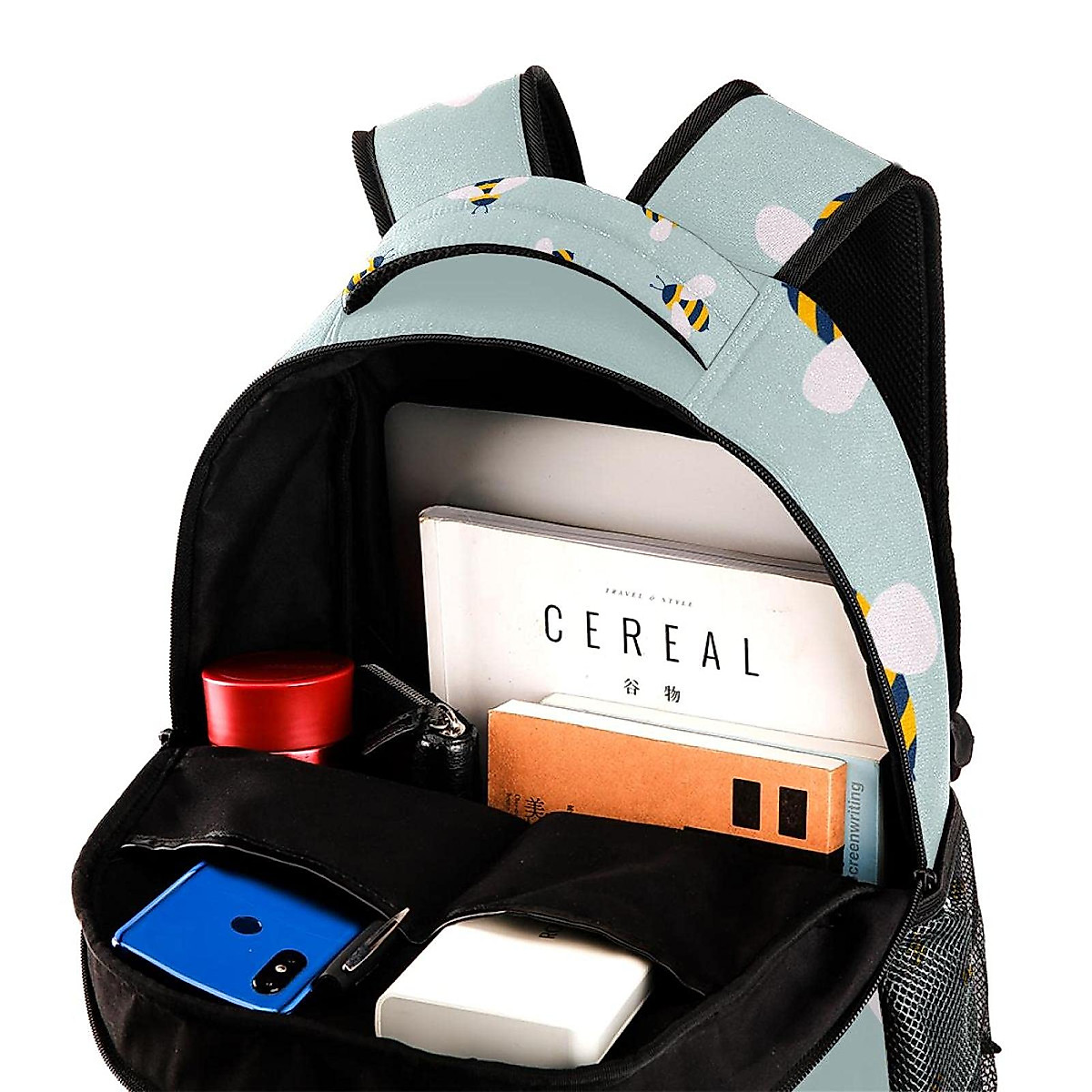 Niaocpwy Cute Cartoon Bee Backpack For Middle School Student, Durable Daypack With Adjustable Strap