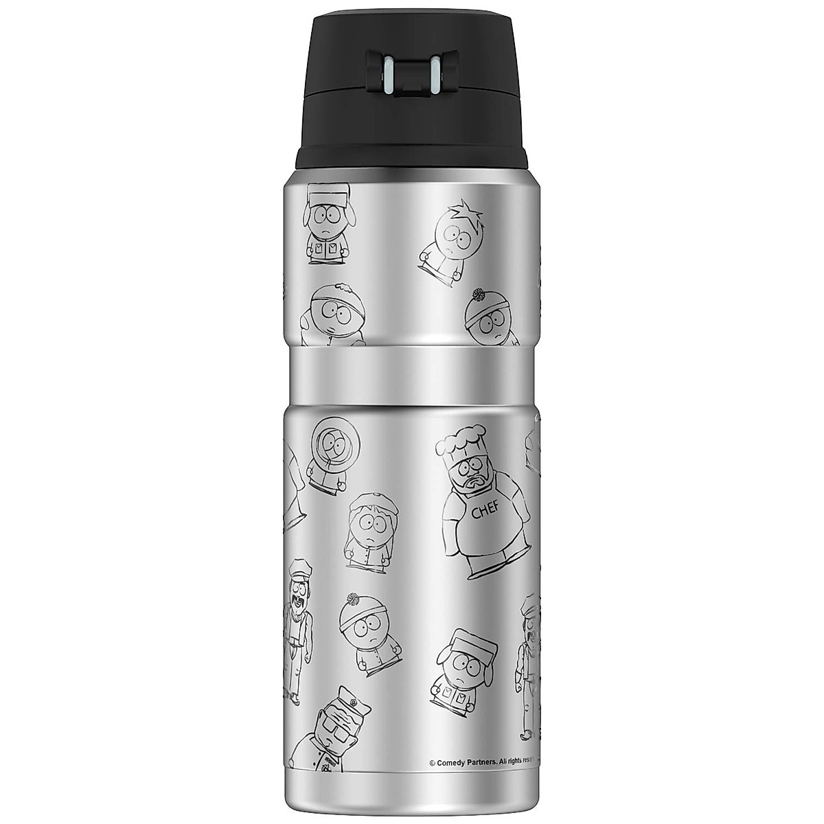 South Park South Park Sketched THERMOS STAINLESS KING Stainless Steel Drink Bottle, Vacuum insulated & Double Wall, 24oz