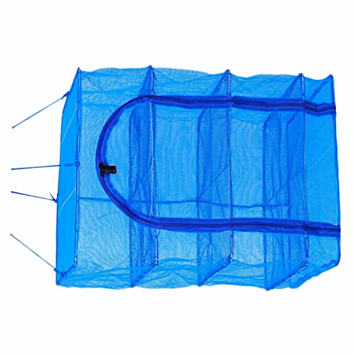 Garneck Foldable Fish Cage Blue Sweater Hydroponic Plants Meat Dehydrator Shrimp Fish Drying Net Hanging Dry Net Indoor Nylon Multi-Layer Net Hanging Basket Dryer Hanging Fishing Net Nylon