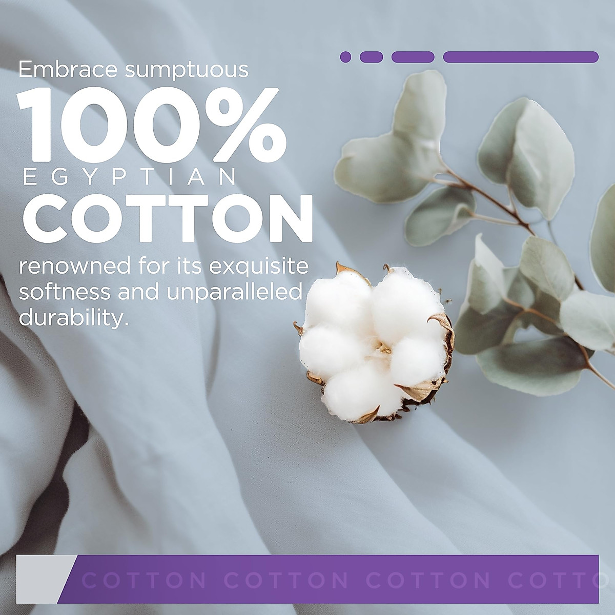 CharlottelyHues Luxury 100% Egyptian Cotton Bed Sheets - 1000 Thread Count 4-Piece King Sheets Set, Long Staple Cotton Bedding Sheets, Sateen Weave, Hotel Sheets, Fits Upto 18" Mattress - Sky Blue