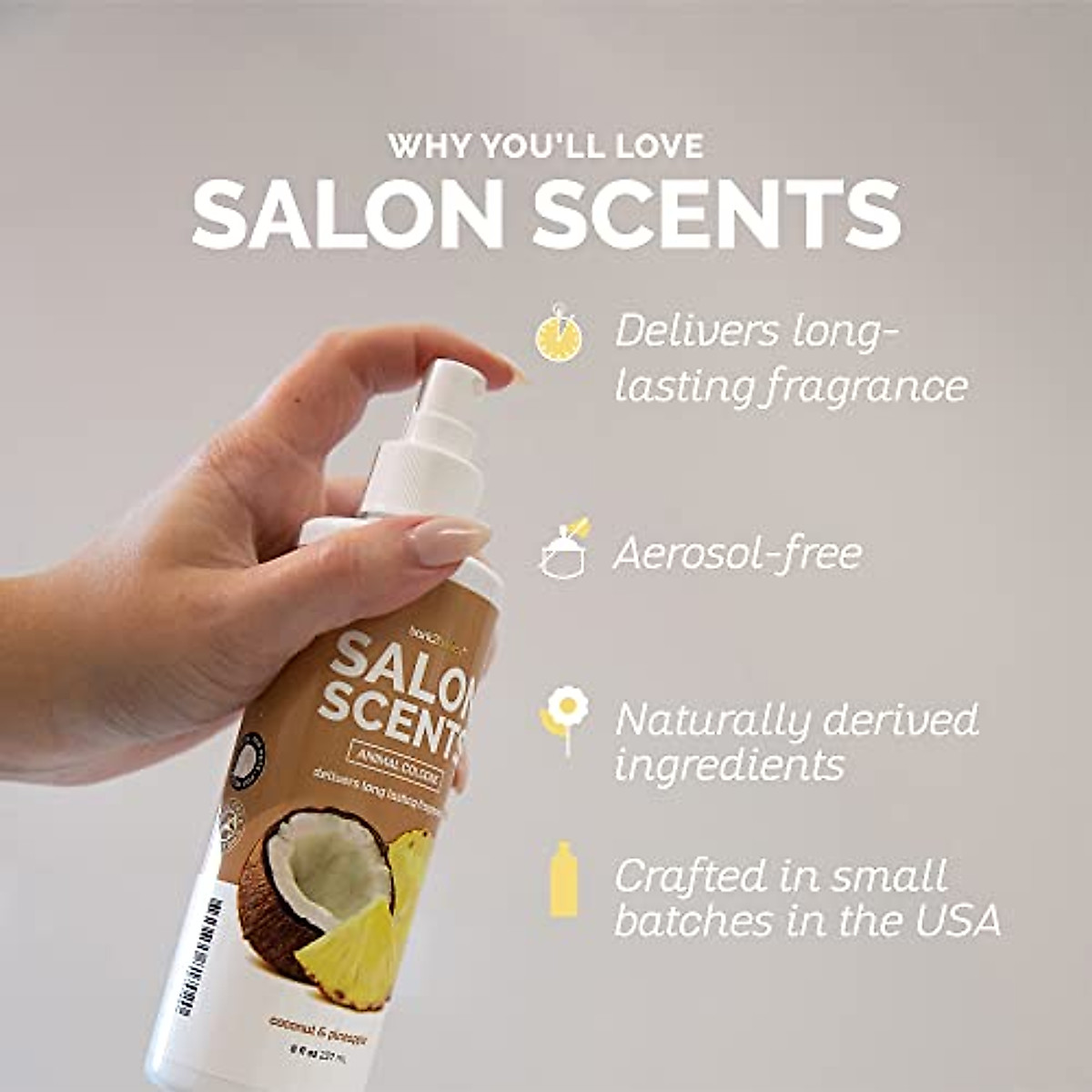 Bark2Basics Salon Scents Pet Grooming Cologne - 8 oz, Natural Professional Groomer Grade Perfume Deodorant for Dogs and Cats, Long Lasting, Deodorizing (Blueberry Pie)