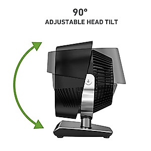 HOLMES Blizzard 6" Air Circulator Digital Fan, 3 Speeds, 90° Adjustable Head Tilt, Capacitive Touch Control, Ideal for Home, Bedroom, Kitchen or Office, Black