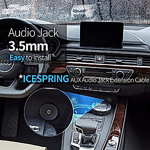 ICESPRING 3.5mm Male to 3.5mm Female Car Truck Dashboard Flush Mount 3.5mm 1/8" AUX Audio Jack Extension Cable with Mounting Panel for Car Boat and Motorcycle (6 Feet)