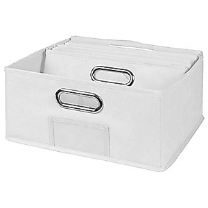 Niche Cubo Low Open Folding Fabric Bins, Set of 6, White
