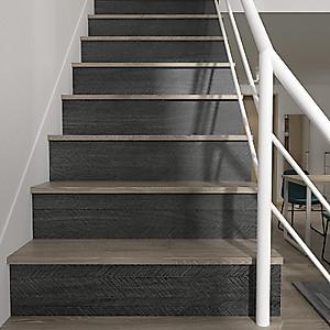 YENHOME 118"X30" Black Contact Paper Wood Contact Paper for Countertops Cabinets and Drawers Dark Wood Look Contact Paper Peel and Stick Wallpaper Removable Wood Wallpaper for Bedroom Kitchen Counter