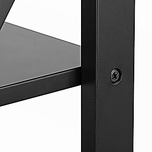 ZENY Nightstand Sofa Side Table End Table with 3-Tier Storage Shelf for Living Room, Bedroom, Office, Apartment, Easy Assembly, Black
