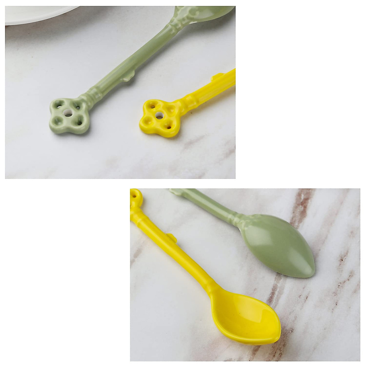 Small Coffee Spoons Ceramic Espresso Spoons set of 6 Demitasse Spoons for Coffee Dessert Tea Ice Cream