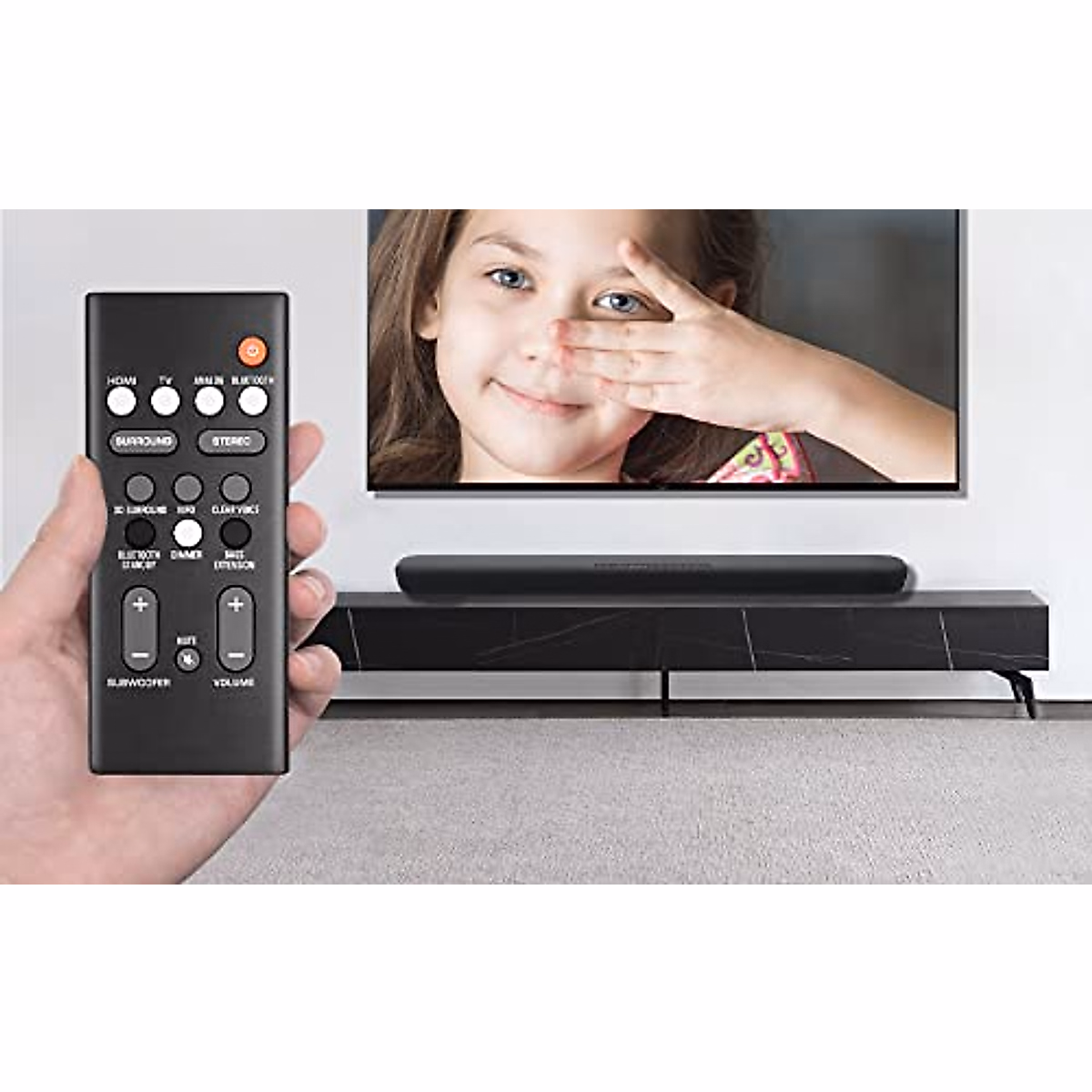 Replacement Remote Control VAF7640 VAF76400 for Yamaha ATS-1080 ATS1080 YAS-108 YAS108 Home Theater Audio Soundbar System(with Battery)