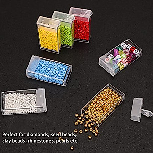 Quefe 3pcs 64 Grids Diamond Painting Storage Containers 5D Beads Organizer with Diamond Painting Accessories Stickers for Bead Storage Diamonds DIY Art Craft Storage