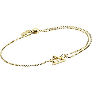 Alex and Ani Women's Harry Potter Deathly Hallows Pull Chain Bracelet, 14kt Gold Plated, Expandable