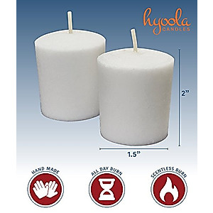 Hyoola Votive Candles - 24 Hour Burn Time - Unscented Candles Votives Bulk - Pack of 50 White Candles - European Made