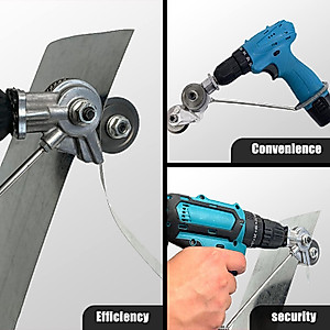 ROMELUCE Nibbler Metal Cutter Drill Attachment, Electric Drill Shears Attachment Cutter Nibbler, DIY Sheet Metal Cutter Drill Attachment, Metal Cutter Sheet Drill Attachment for Cutting