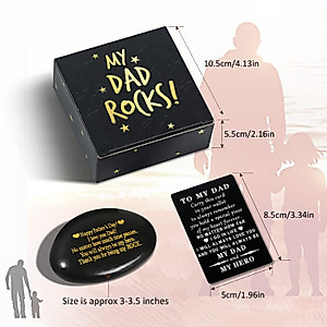 Father's Day Gifts, Gifts for Dad, Birthday Gifts for Dad, Dad Birthday Gifts Wallet Card, Engraved Rock with Words, Rare Unique Gift for Your DAD, Your HERO.