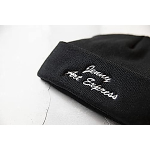 Custom Embroidered Beanies - Add Your Text or Name - Personalized Winter Knit Cap Hats Black