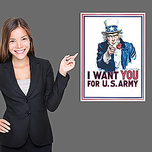 PalaceLearning Uncle Sam - I Want You for U.S. Army Poster - World War 2 Poster - WW2 - (Laminated, 18" x 24")