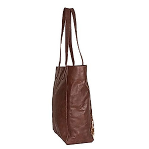 Mona B Hailey Genuine Western Cowhide and Leather Tote Handbag Plus a Bonus Bag Vegetable Dyed with RFID Blocking
