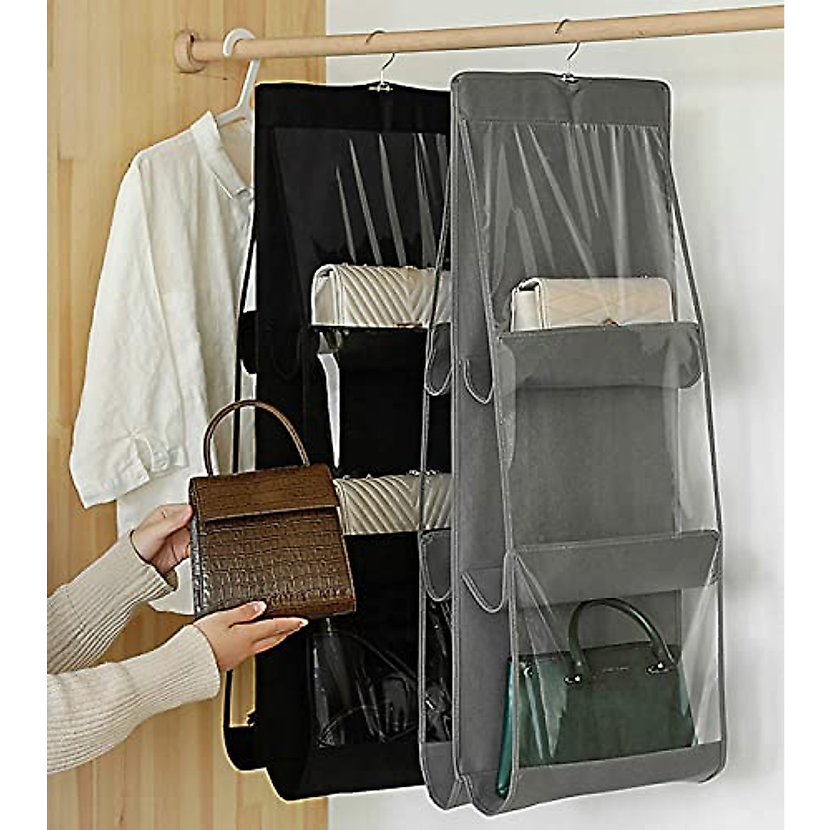 ST-BEST-P Handbag Storage Hanging Purse Organizer Bedroom Organization Dust-Proof Holder Bag for Wardrobe Closet
