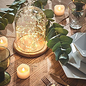 Lights4fun, Inc. Glass Cloche Bell Jar Display Dome with Bamboo Base - 9" x 6"