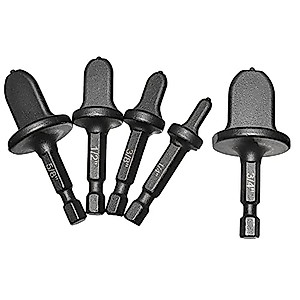 Eyech 5pc Swaging Tool Drill Bit Set, HVAC Repairing Set 1/4'' Hex Shank Air Conditioner Copper Tube Expander Flaring Drill Bit - 1/4'', 3/8'', 1/2'', 5/8'', 3/4''