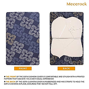 Mecerock Printed Stretch Couch Seat Cover Sofa Cushion Removable Washable Soft Spandex Furniture Protector for Loveseat Couch Sofa Seat Cover Sofa Slipcover Flexibility with Elastic