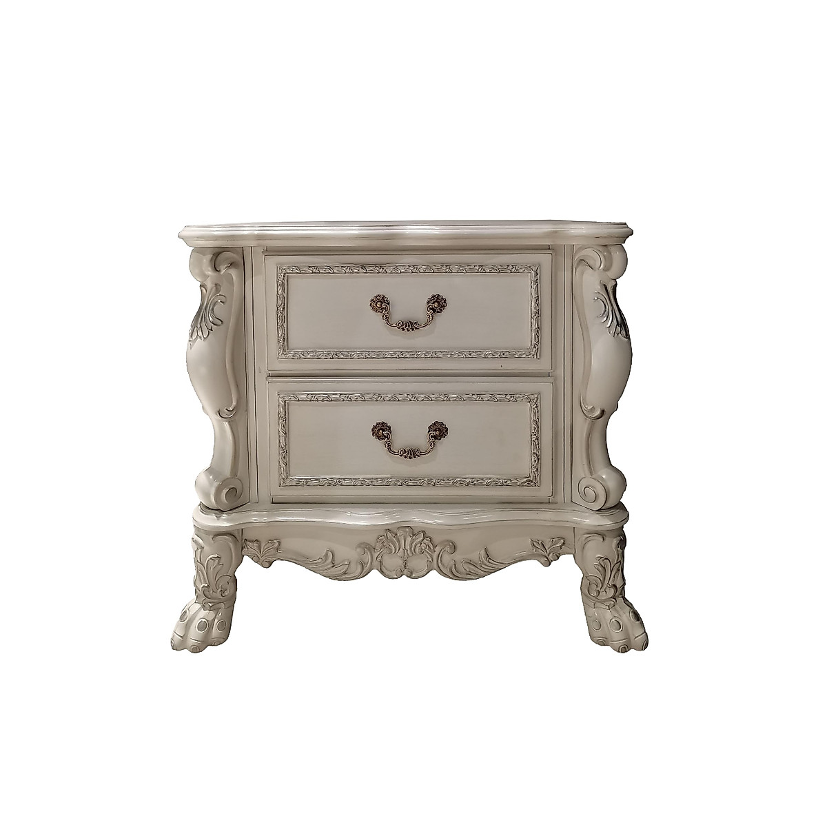 Acme Furniture Dresden 2-Drawer Rectangular Wood Nightstand in Bone White