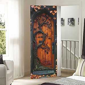 Burbuja Halloween Door Decoration Door Cover, Stretch Fabric Backdrop Door Porch Covers for Home Party Holidays Decoration, 32x79 in