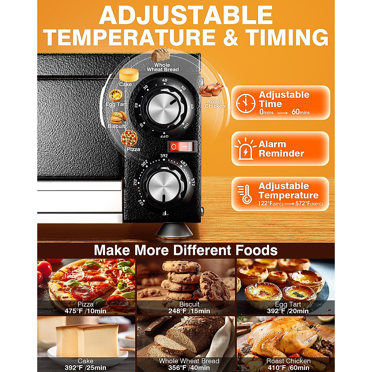 PYY Electric Pizza Oven Indoor Countertop Pizza Oven Commercial Pizza Maker Machine for Home with Timer Stainless Steel Pizza Cooker